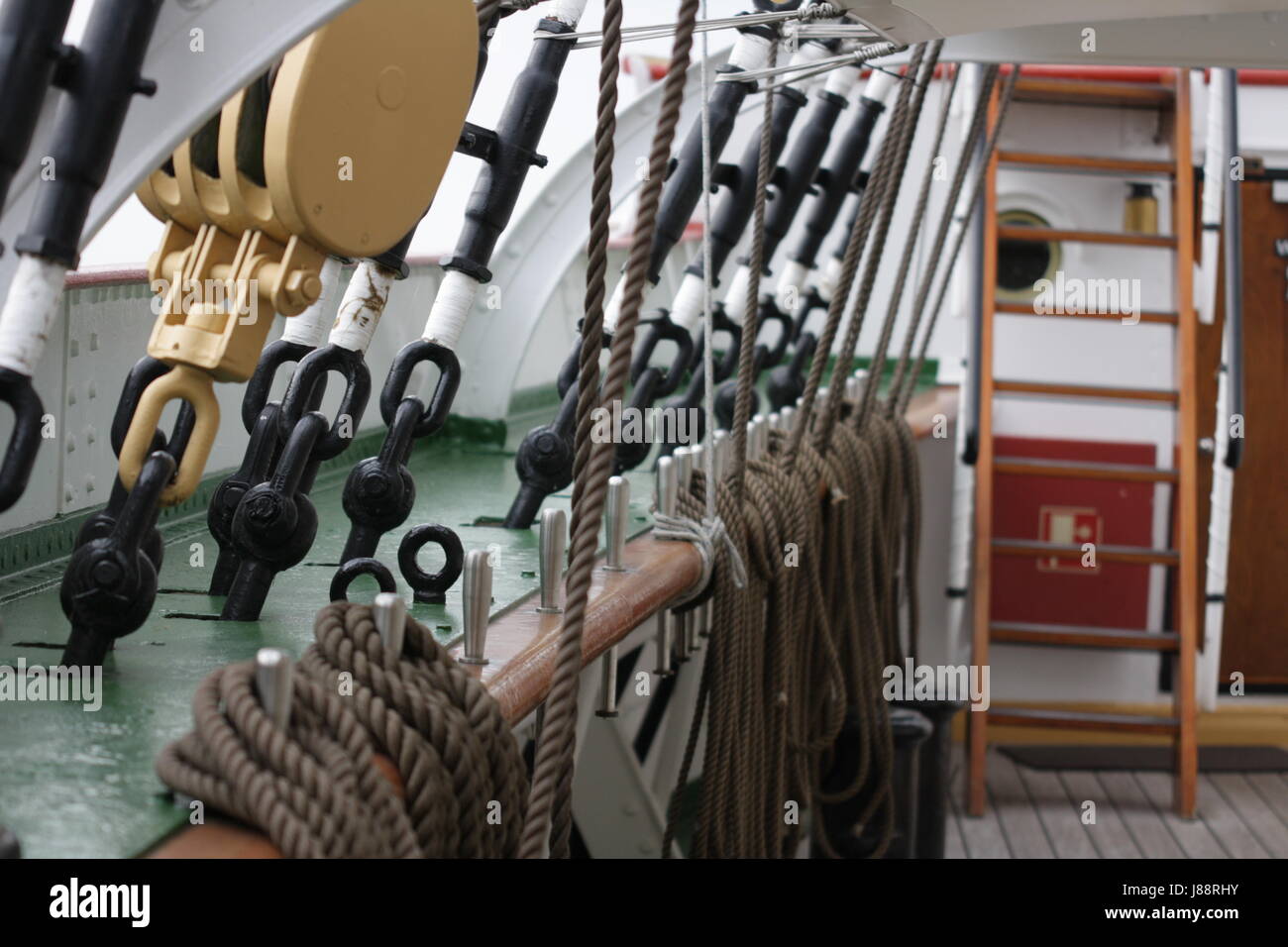 on an old windjammer,square rigger Stock Photo - Alamy