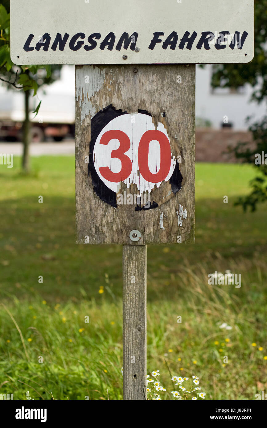 sign, signal, wood, weatherworn, wooden, maximum speed, speed, velocity ...