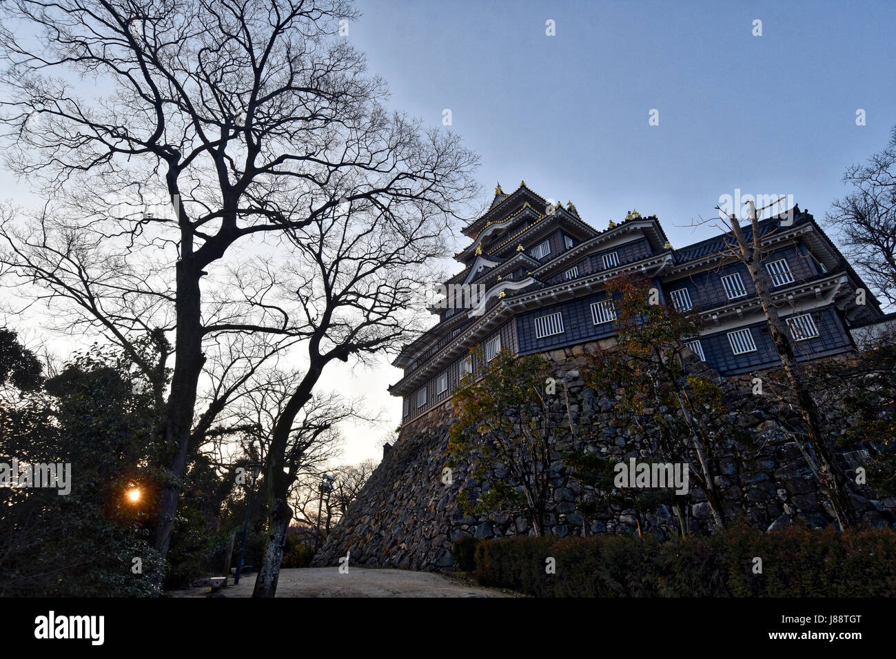 Okayama Castle at sunrise, Okayama, Japan Stock Photo - Alamy