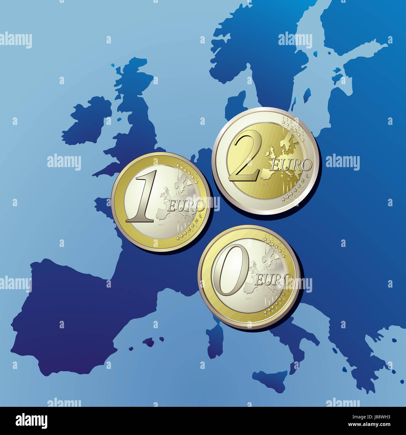 euro with euro zone map Stock Photo - Alamy