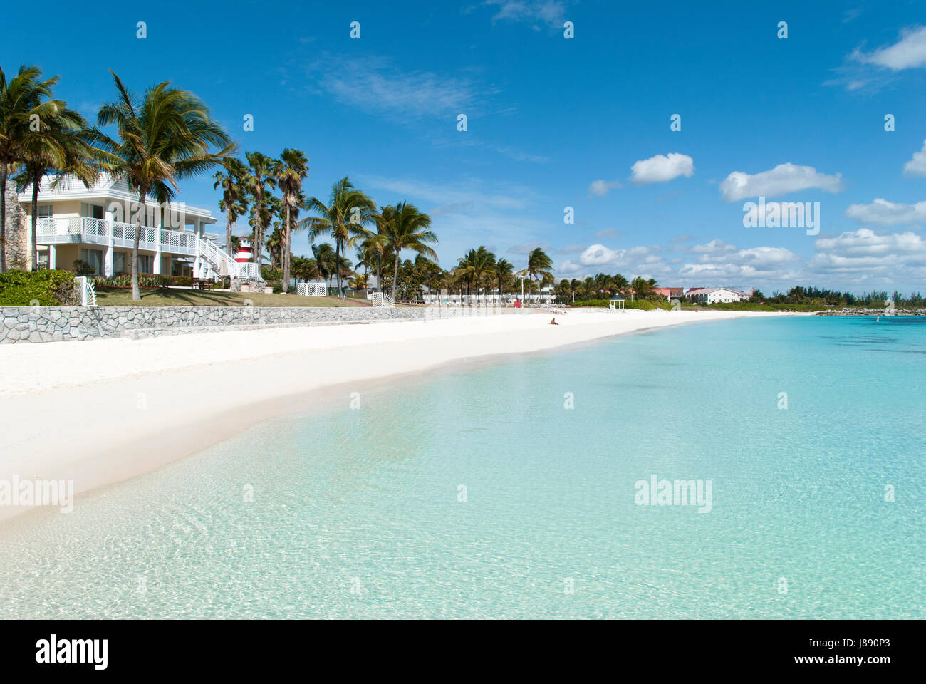 The empty Lucaya Beach in Freeport town on Grand Bahama island Stock ...