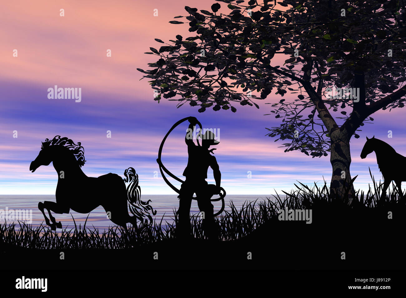 Cowboy silhouetten hi-res stock photography and images - Alamy