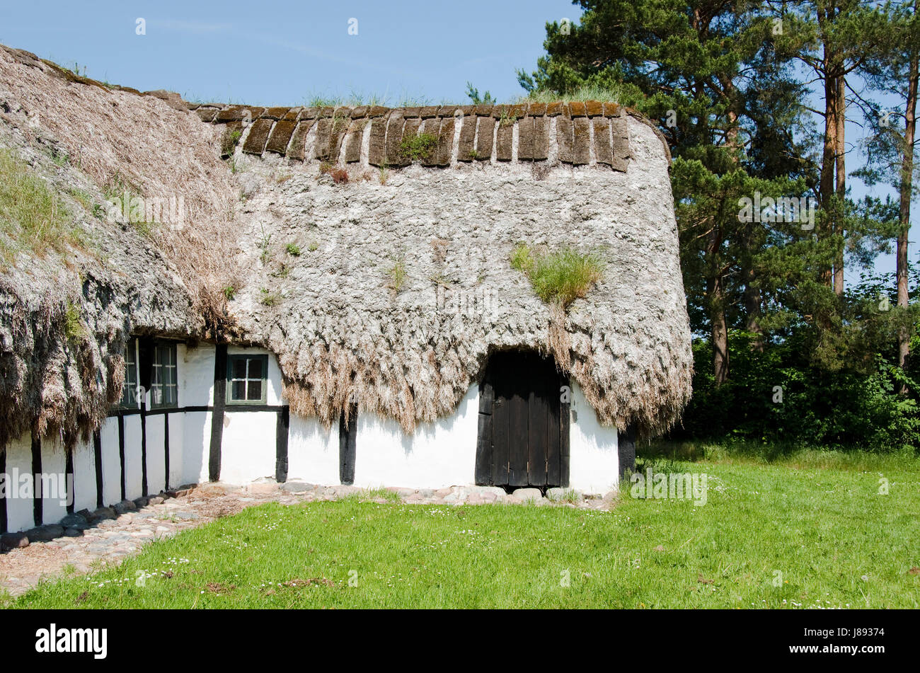 house, building, denmark, farm, north, old, thatched, salt water, sea ...