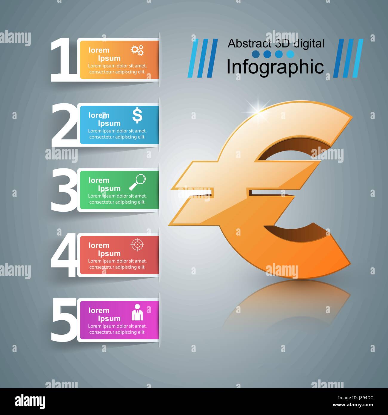 3D infographic.Euro, Money icon Stock Vector Image & Art - Alamy
