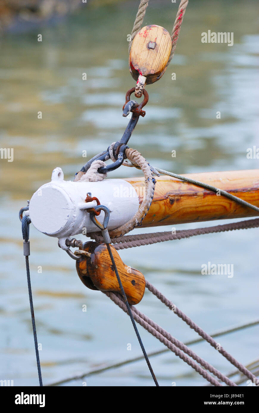 detail, wood, sail, navy, marine, rope, pulley, sailing, water, detail ...