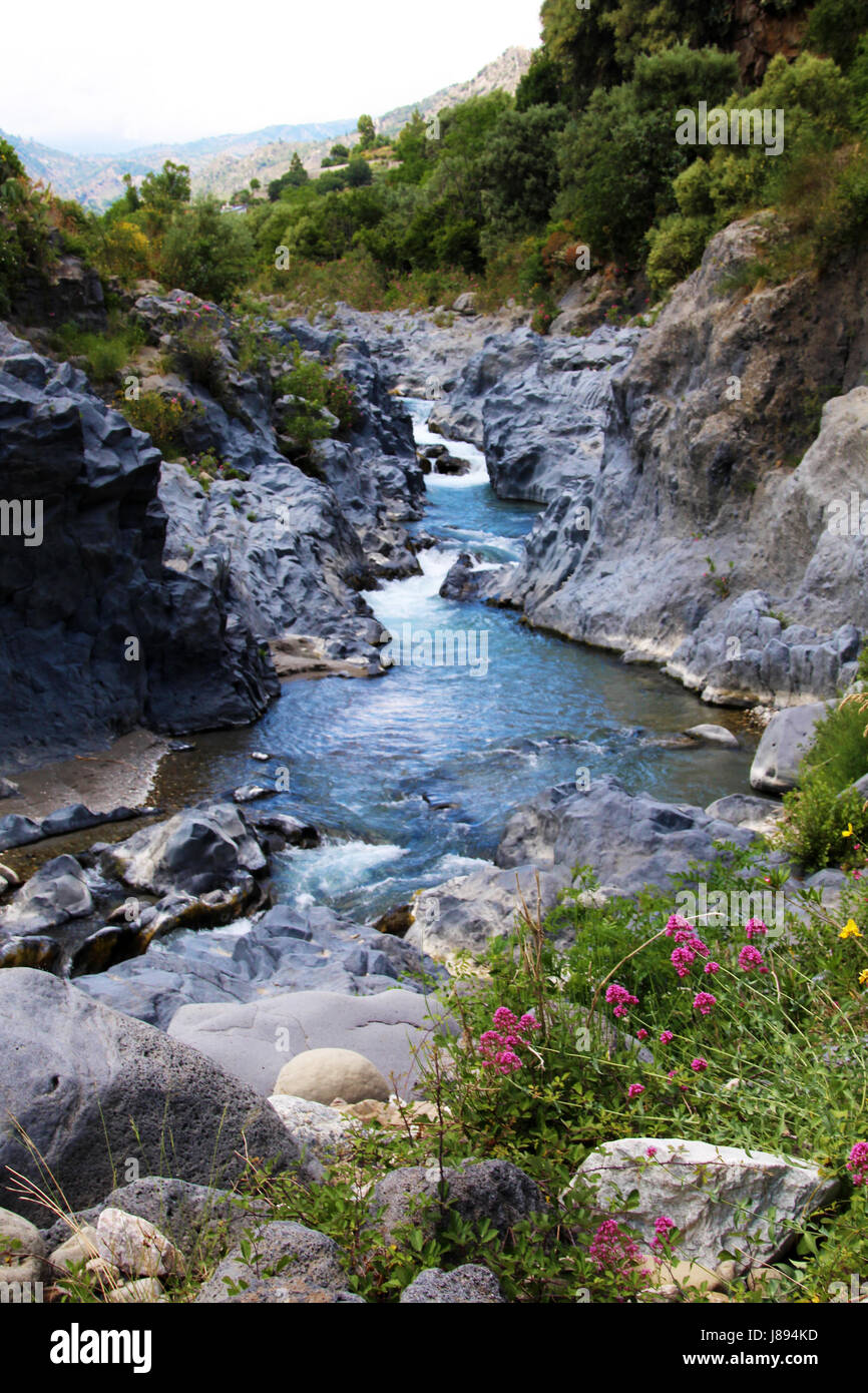 Alcantara Gorge, Sicily, Italy Stock Photo - Alamy