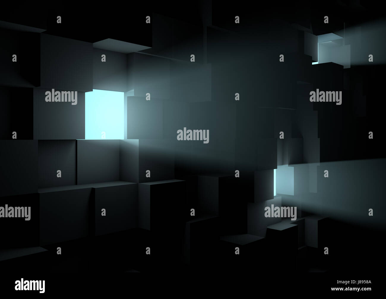 contrast, abstract, cube, backdrop, background, light, blue, contrast ...