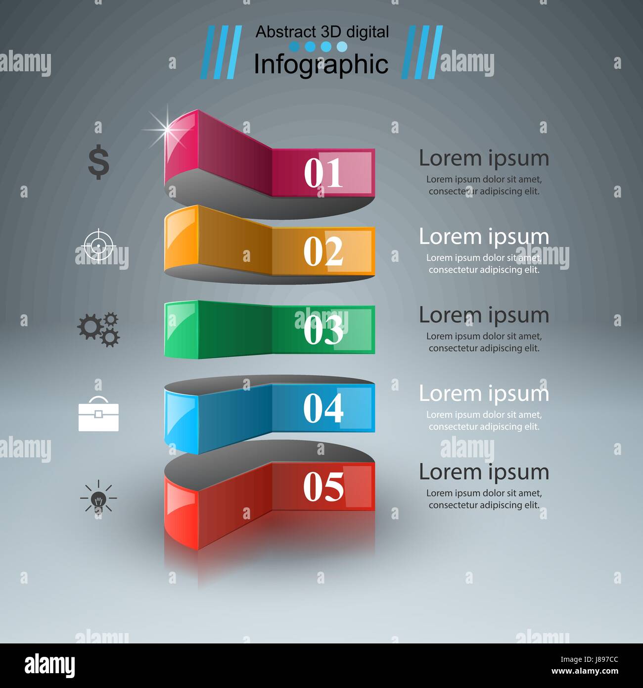 Abstract 3D digital illustration Infographic Stock Vector Image & Art ...