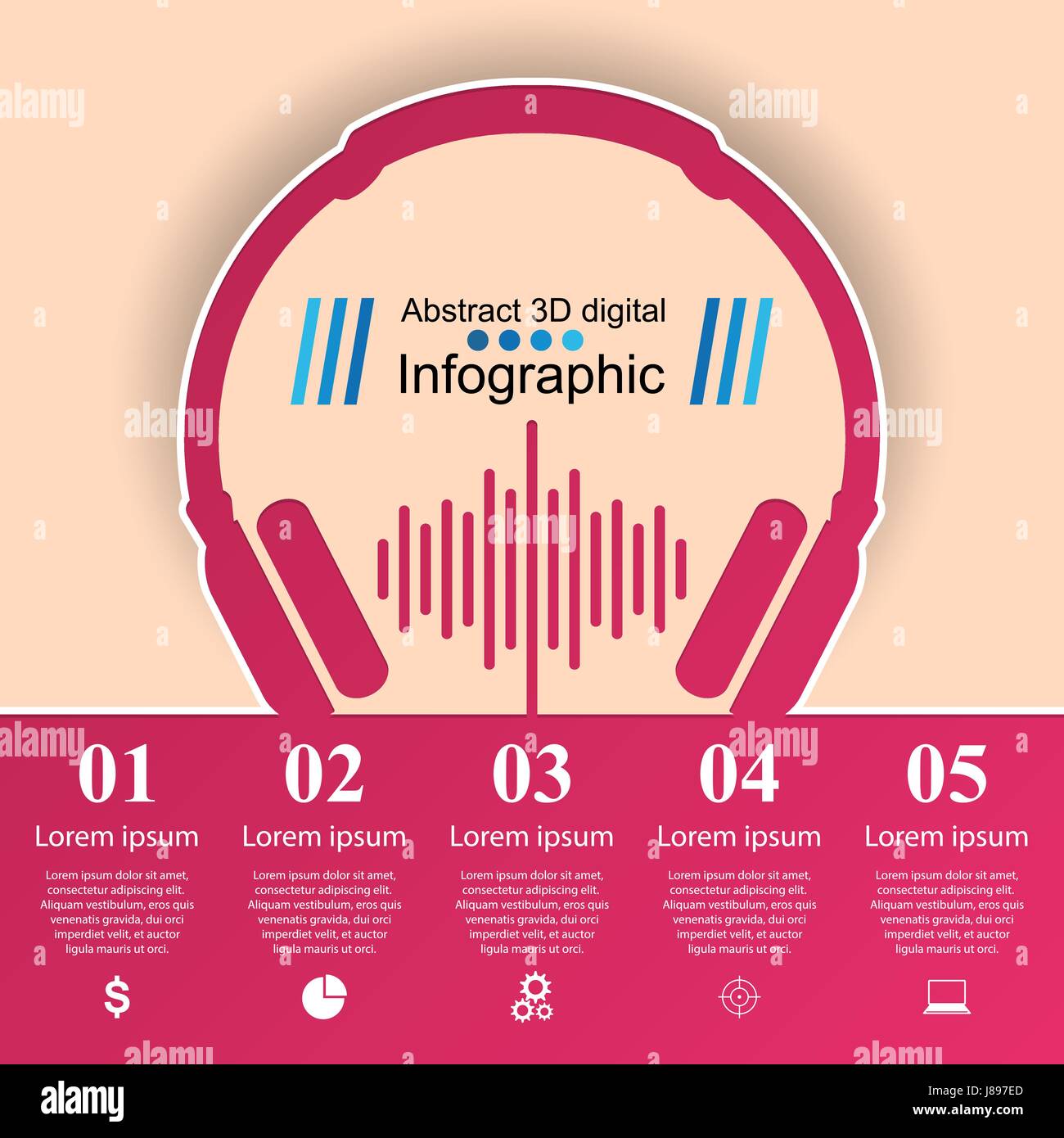 Music education Infographic. Headphones icon Stock Vector Image & Art ...