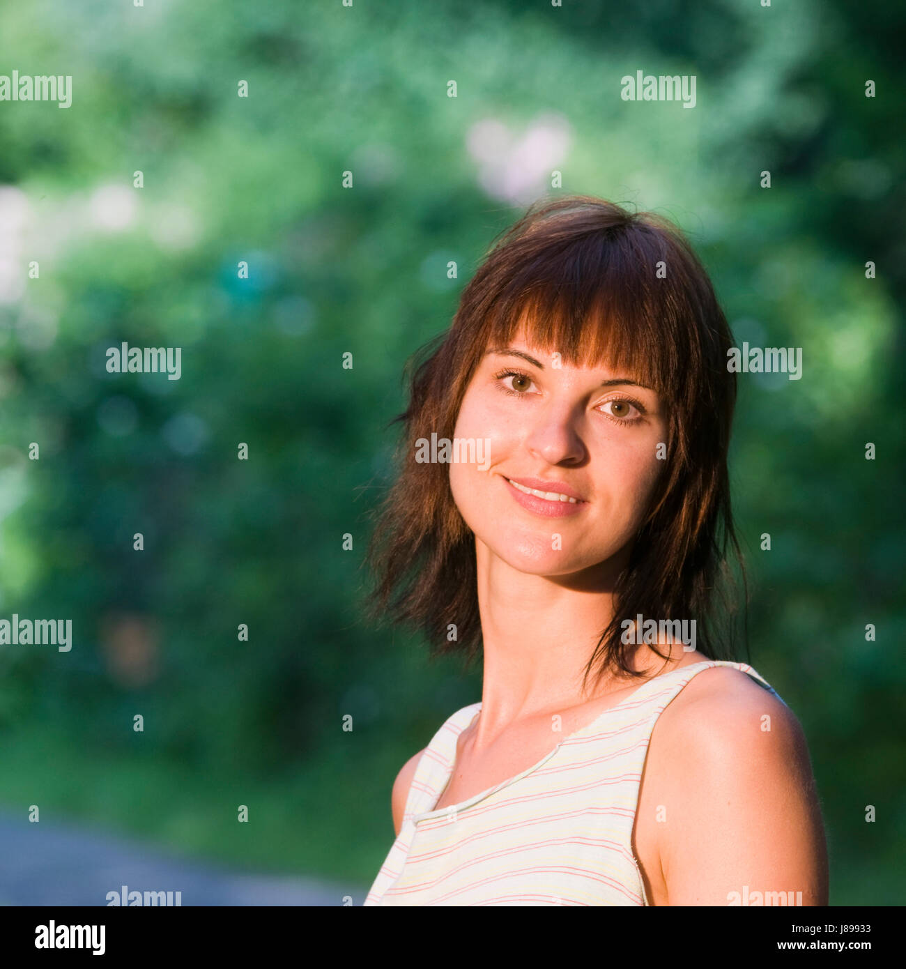 happy look of young lady Stock Photo - Alamy