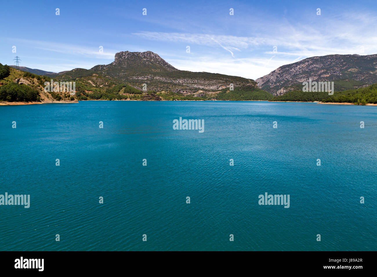 blue, spain, reservoir, fresh water, lake, inland water, water ...