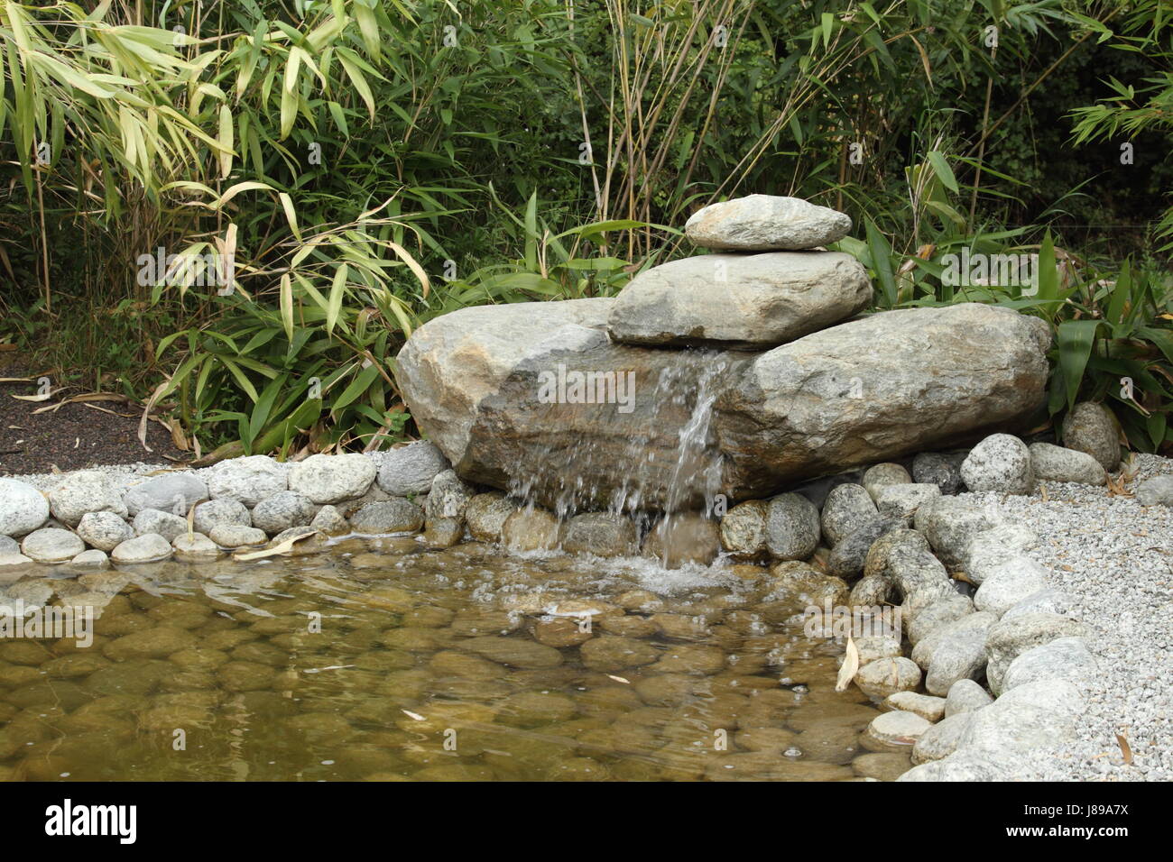 fountain, outdoor, bamboo, fresh water, pond, water, rock, japanese ...