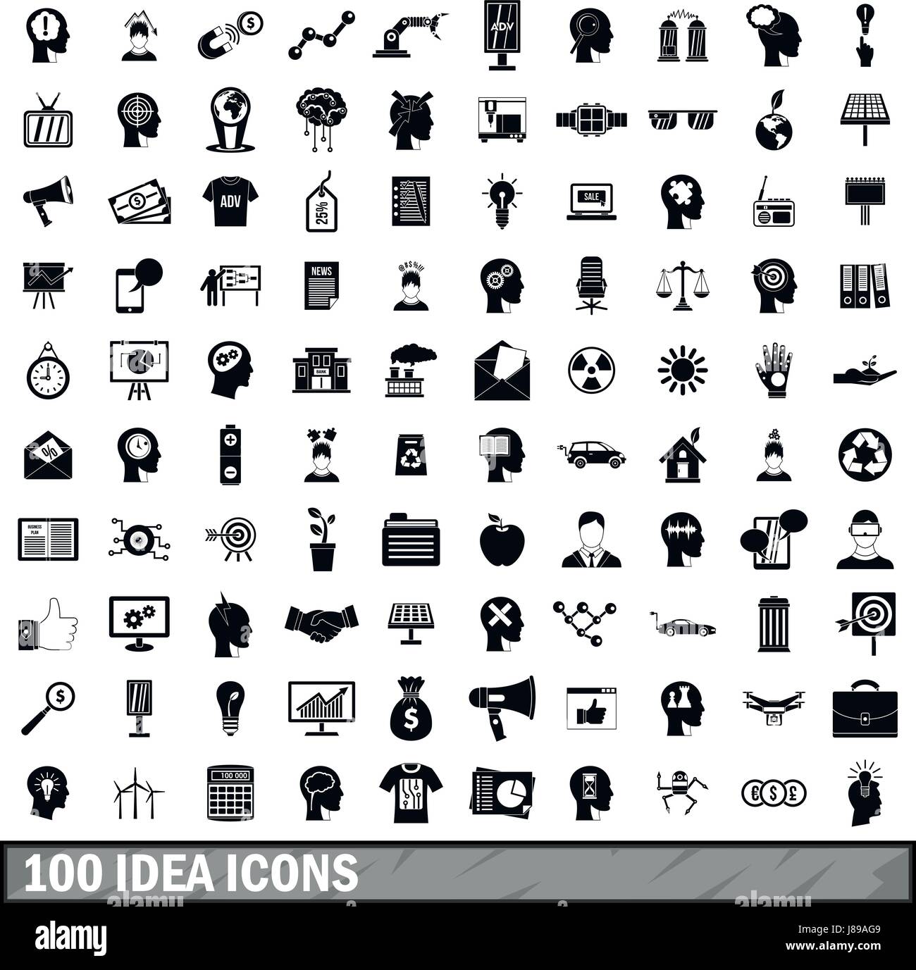 100 idea icons set, simple style Stock Vector Image & Art - Alamy