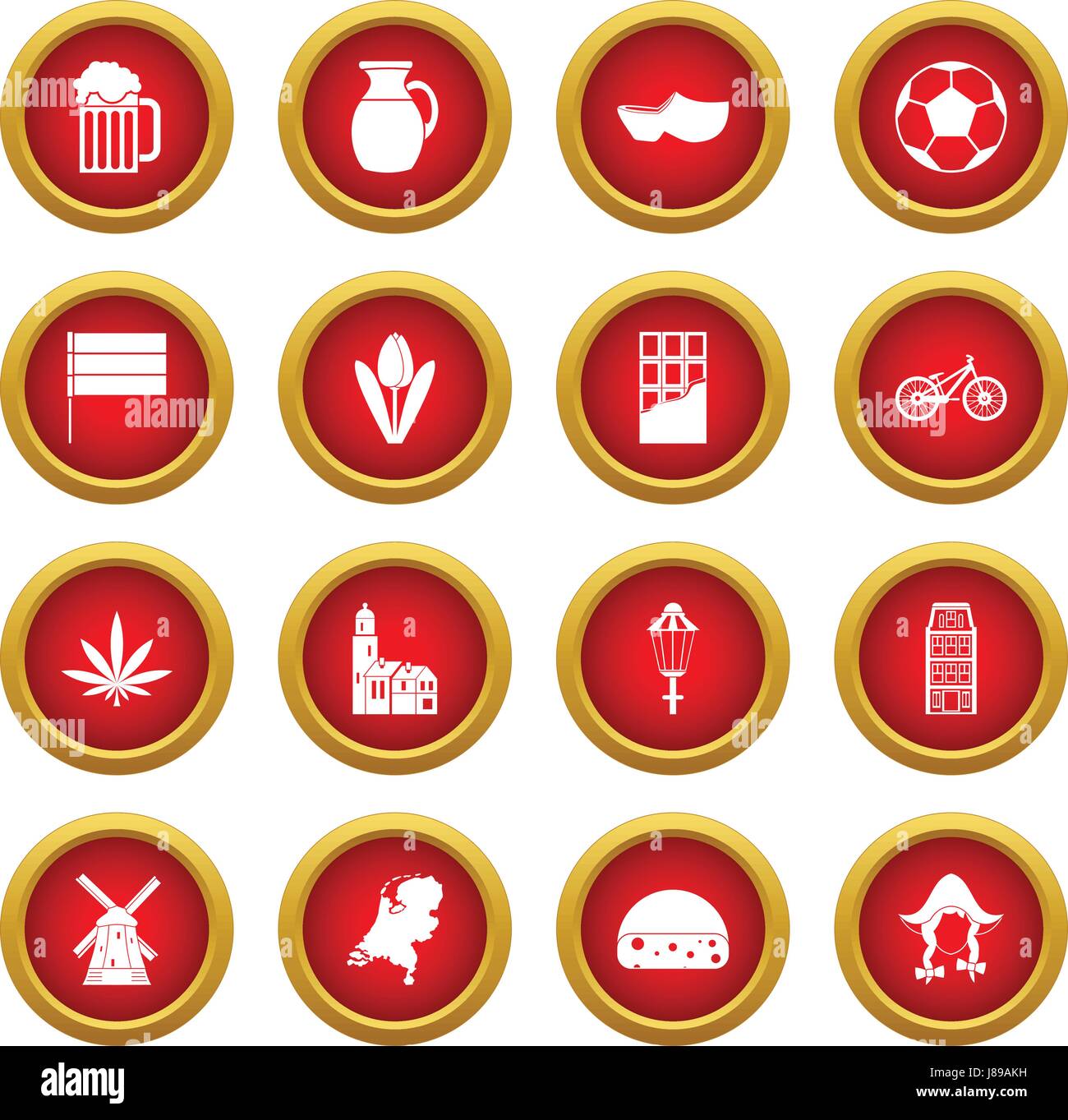 Netherlands icon red circle set Stock Vector Image & Art - Alamy