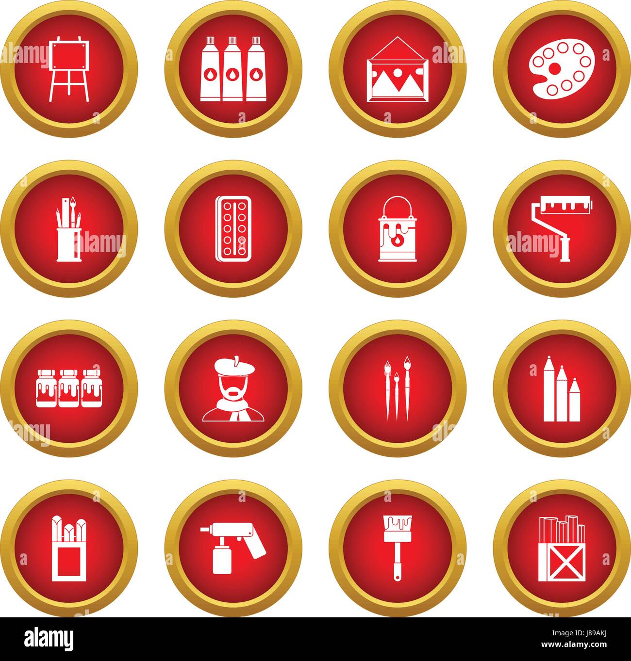 Painting icon red circle set Stock Vector Image & Art - Alamy