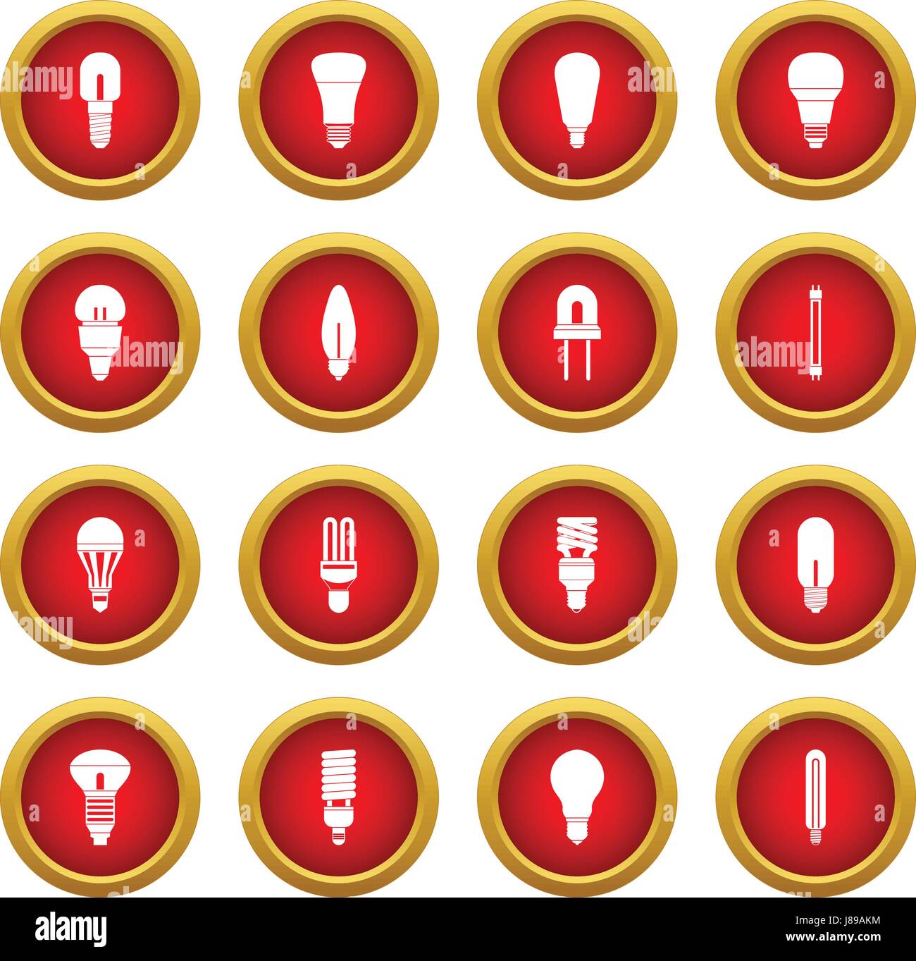 Light bulb icon red circle set Stock Vector Image & Art - Alamy