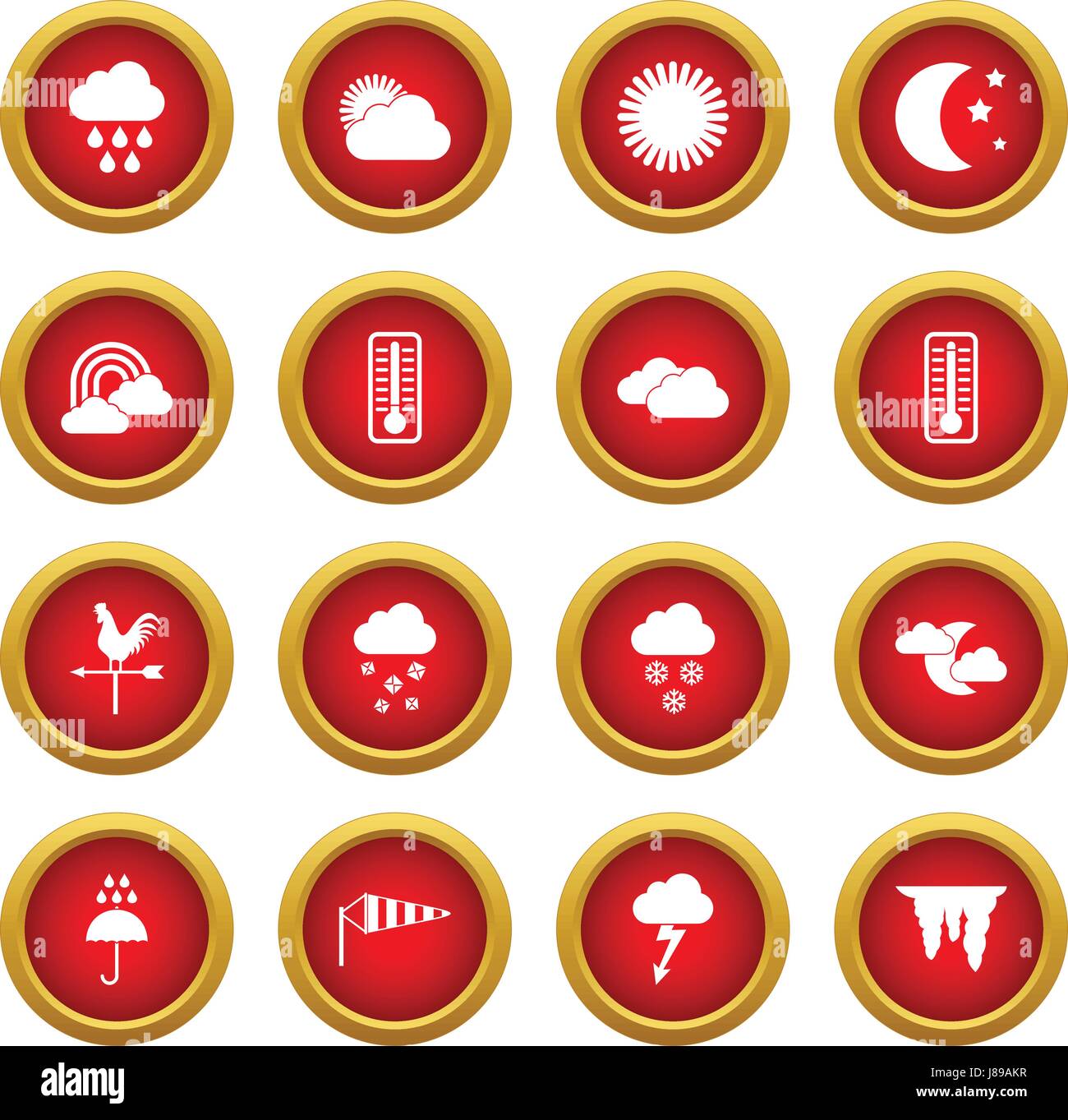 Weather icon red circle set Stock Vector Image & Art - Alamy