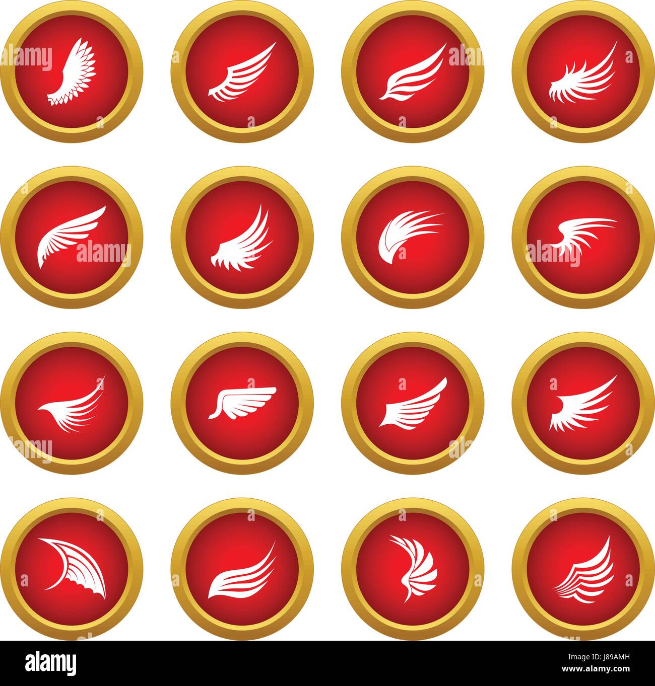 Wing icon red circle set Stock Vector Image & Art - Alamy