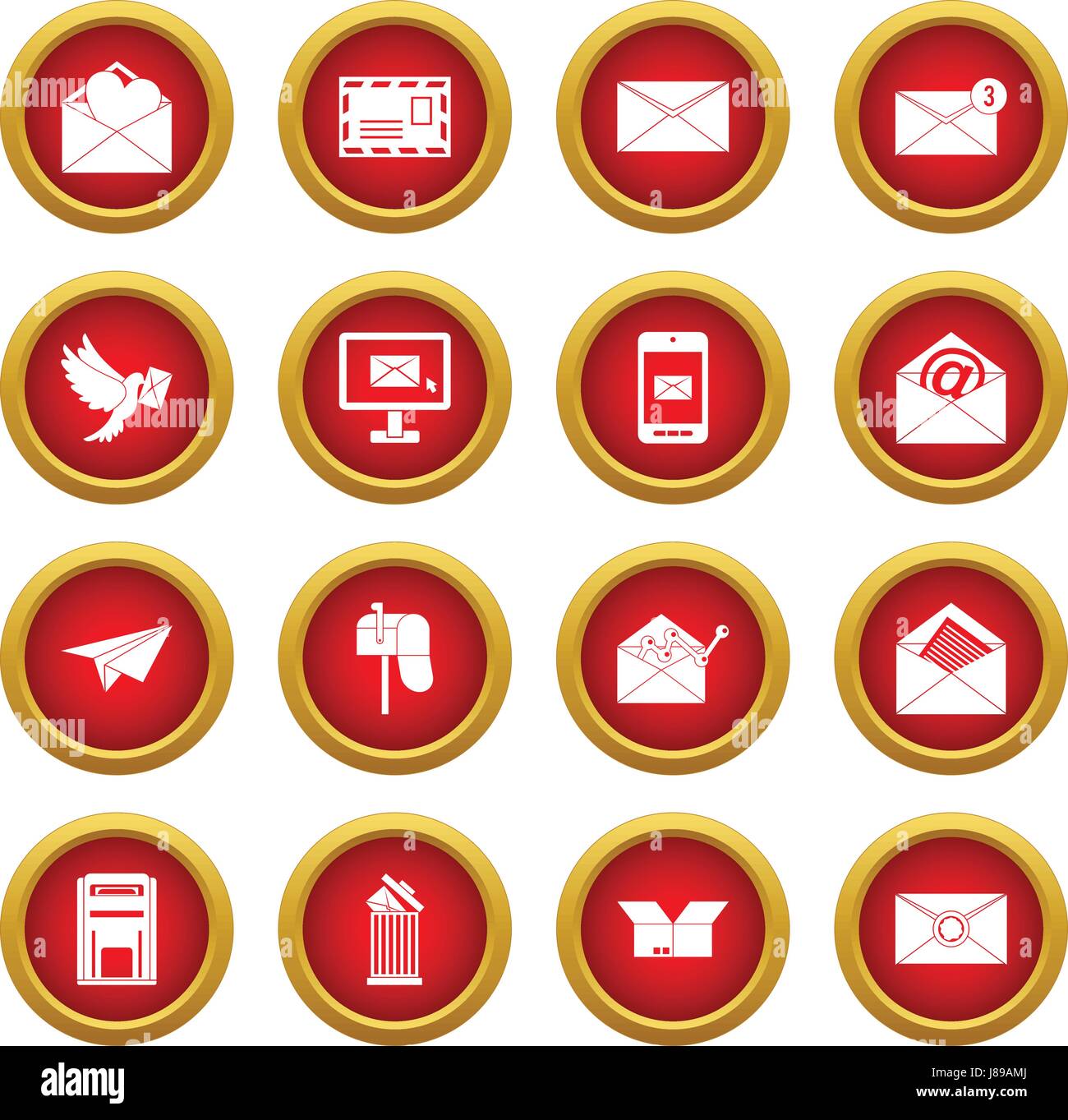 Email icon red circle set Stock Vector Image & Art - Alamy