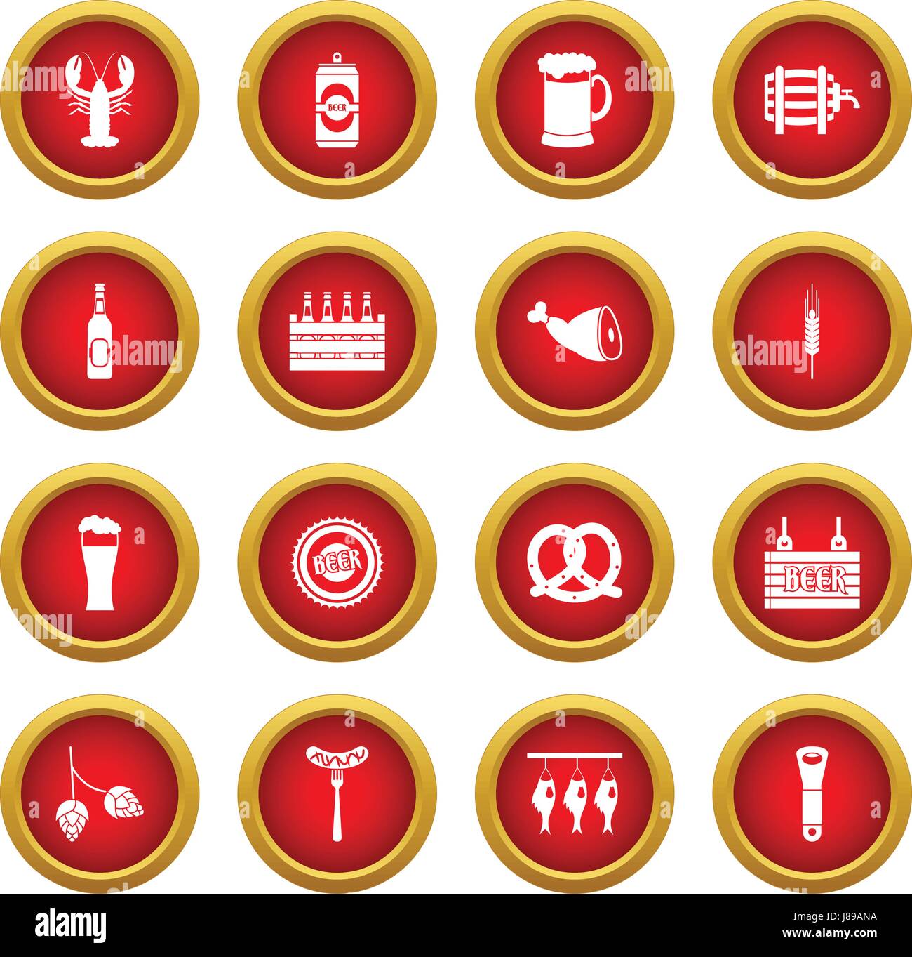 Beer icon red circle set Stock Vector Image & Art - Alamy
