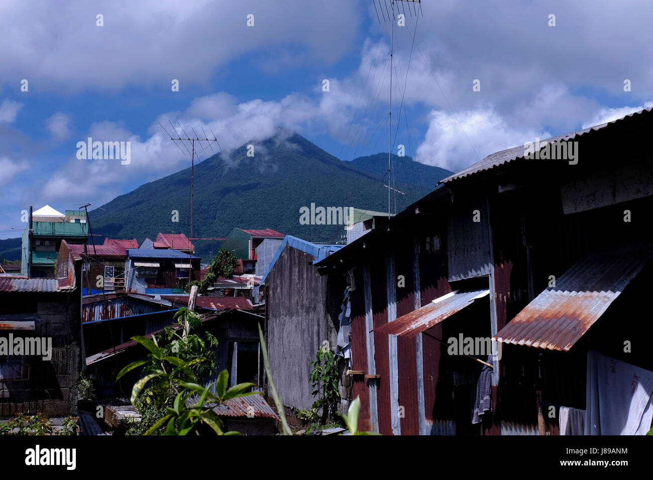 View of shabby houses in the city of Lucban or Lukban located at the ...