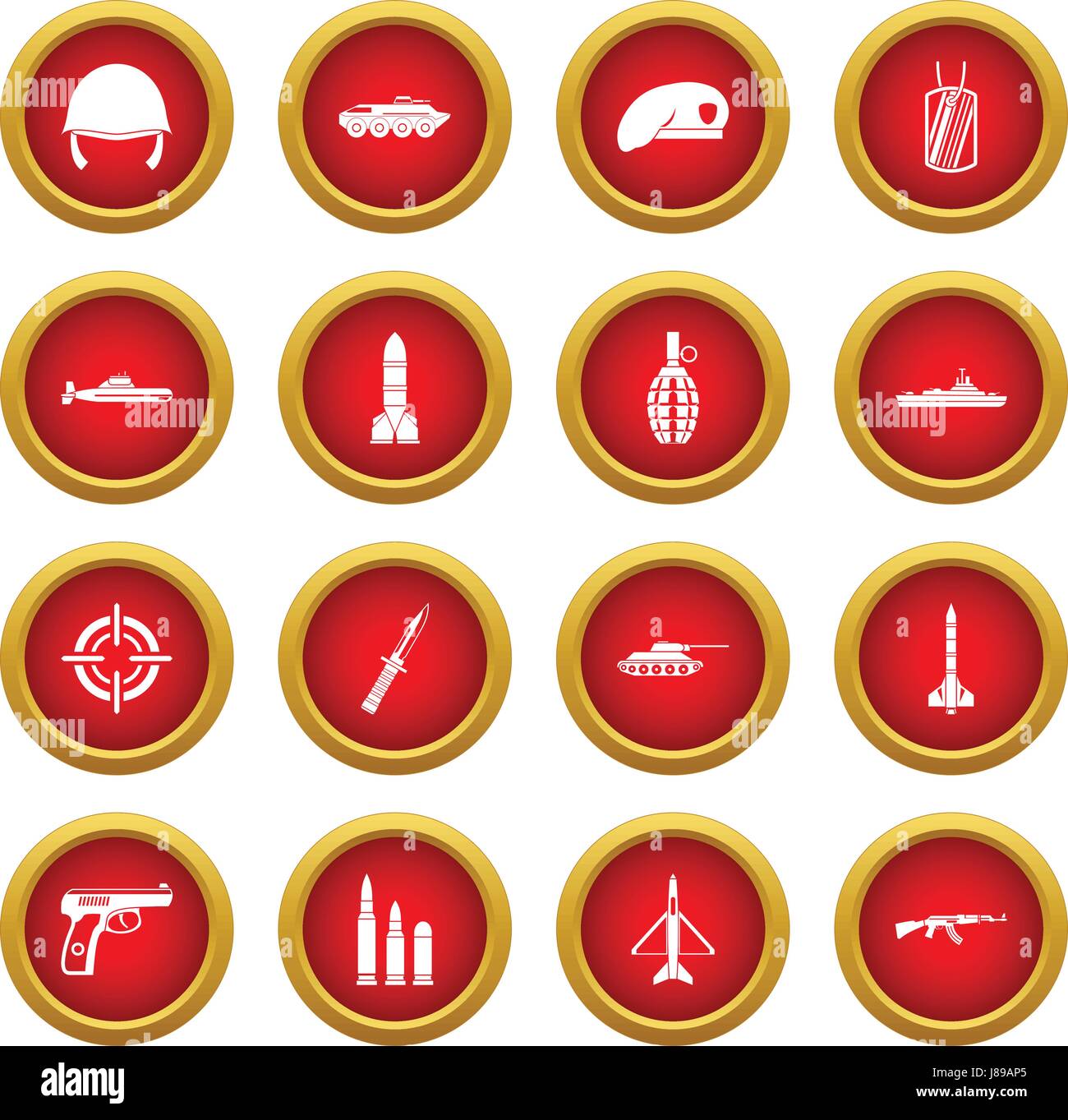 Military icon red circle set Stock Vector Image & Art - Alamy