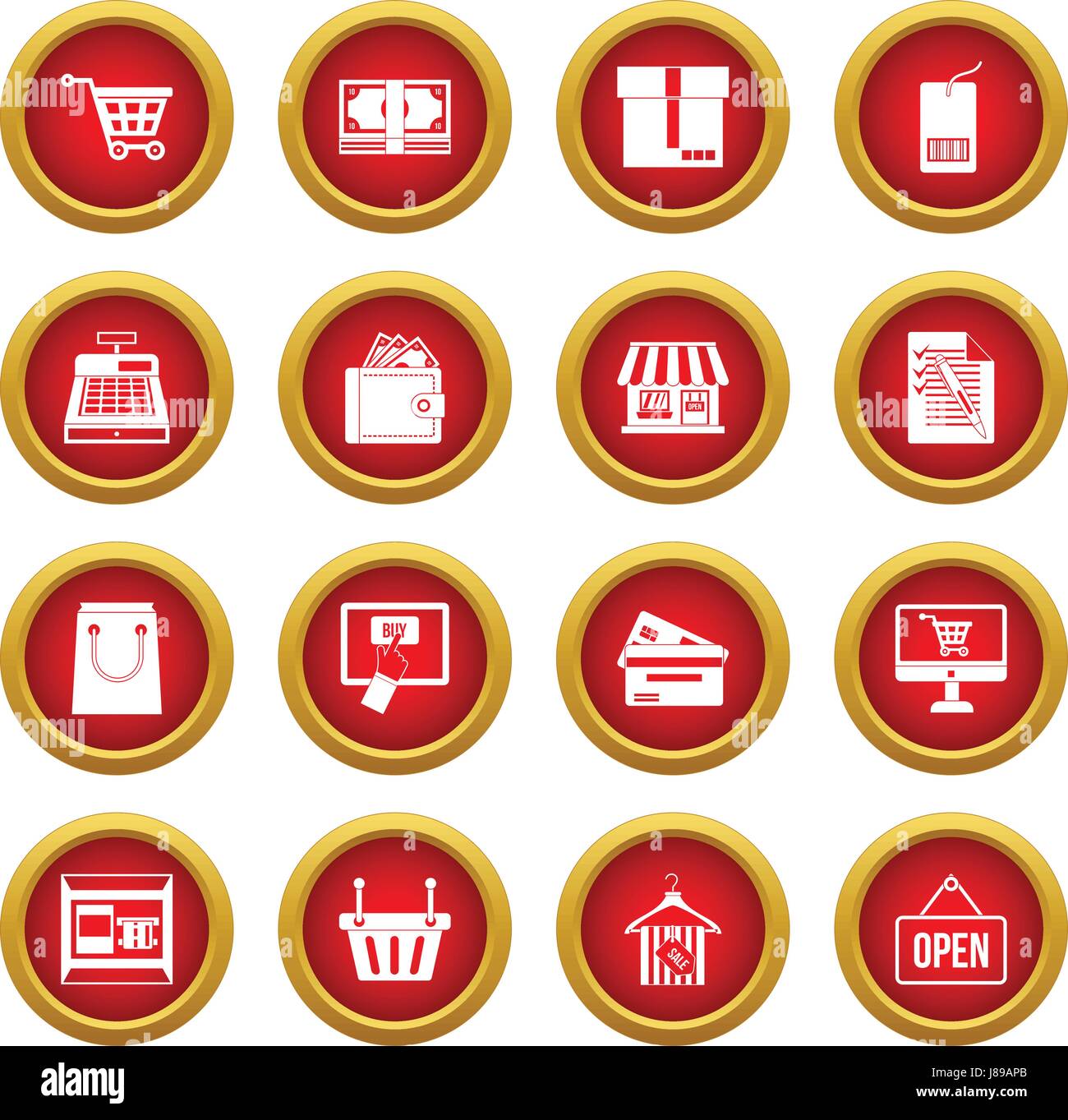 Supermarket icons circle hi-res stock photography and images - Alamy