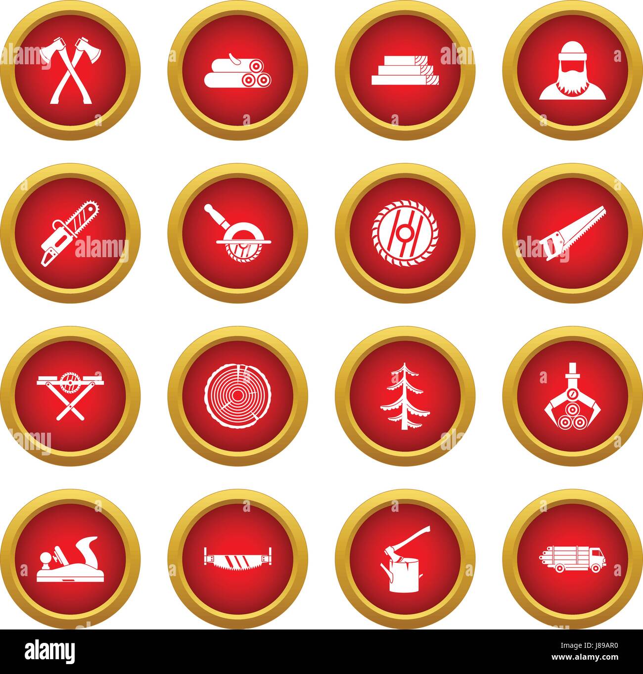 Timber industry icon red circle set Stock Vector Image & Art - Alamy