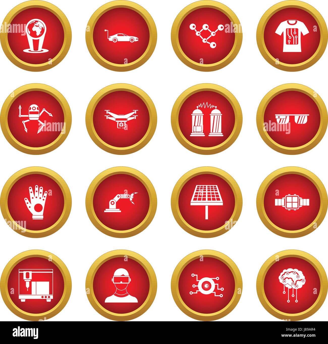New technologies icon red circle set Stock Vector Image & Art - Alamy