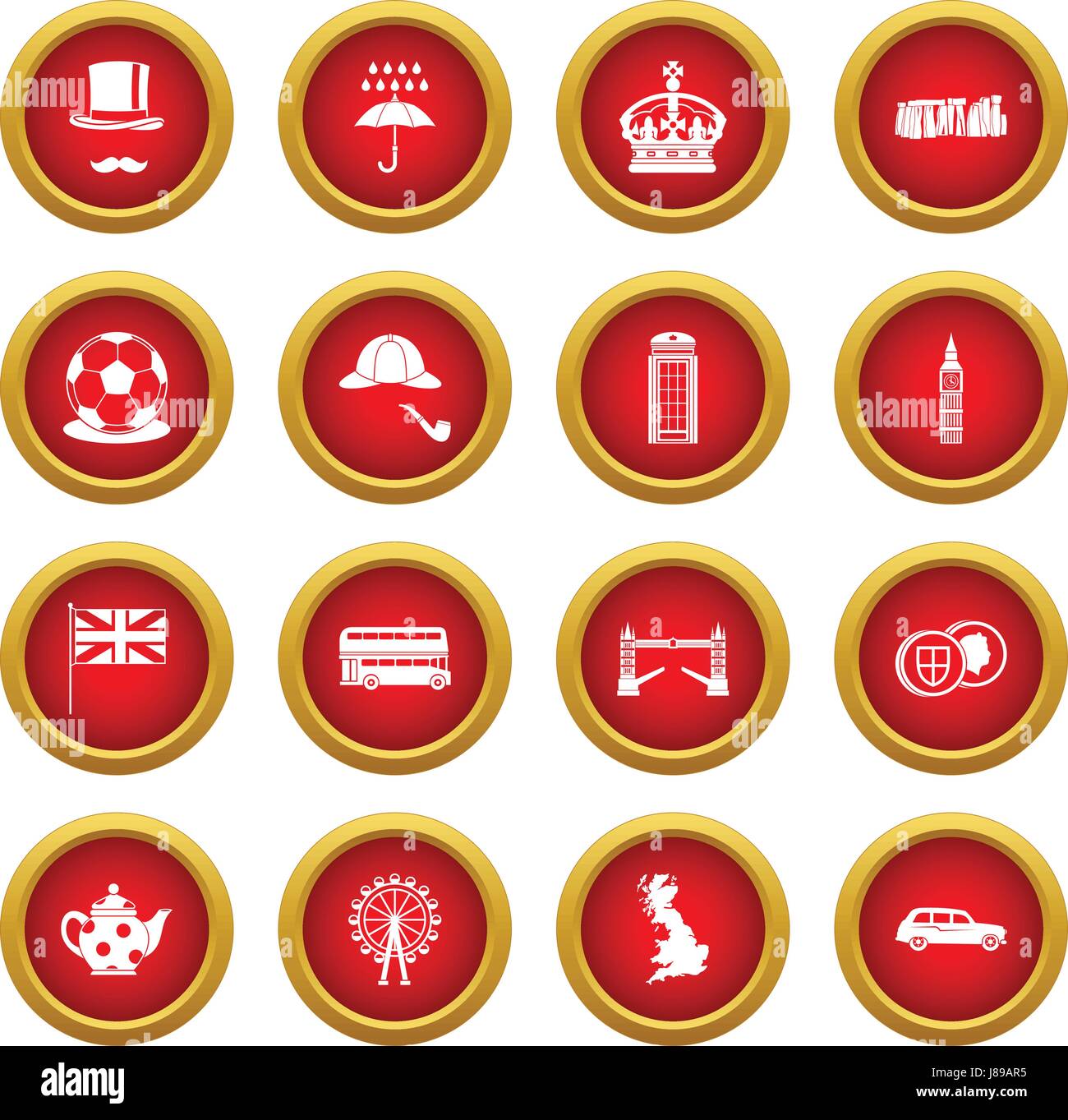 Great Britain icon red circle set Stock Vector Image & Art - Alamy