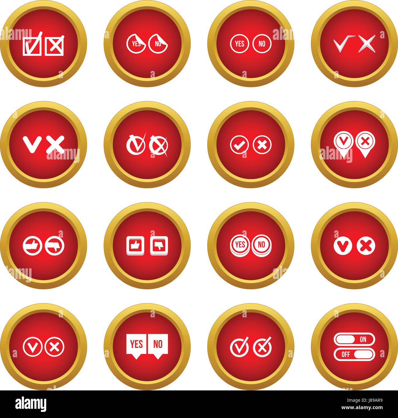 Check mark icon red circle set Stock Vector Image & Art - Alamy
