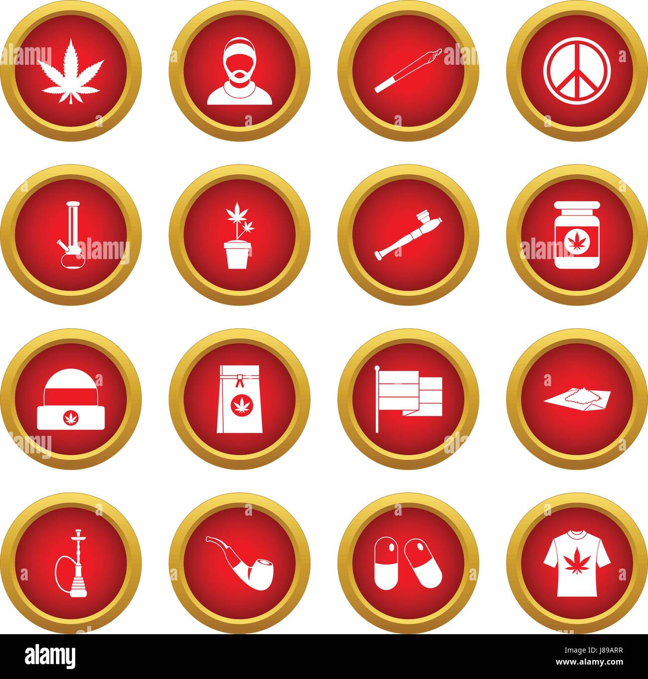 Rastafarian icon red circle set Stock Vector Image & Art - Alamy