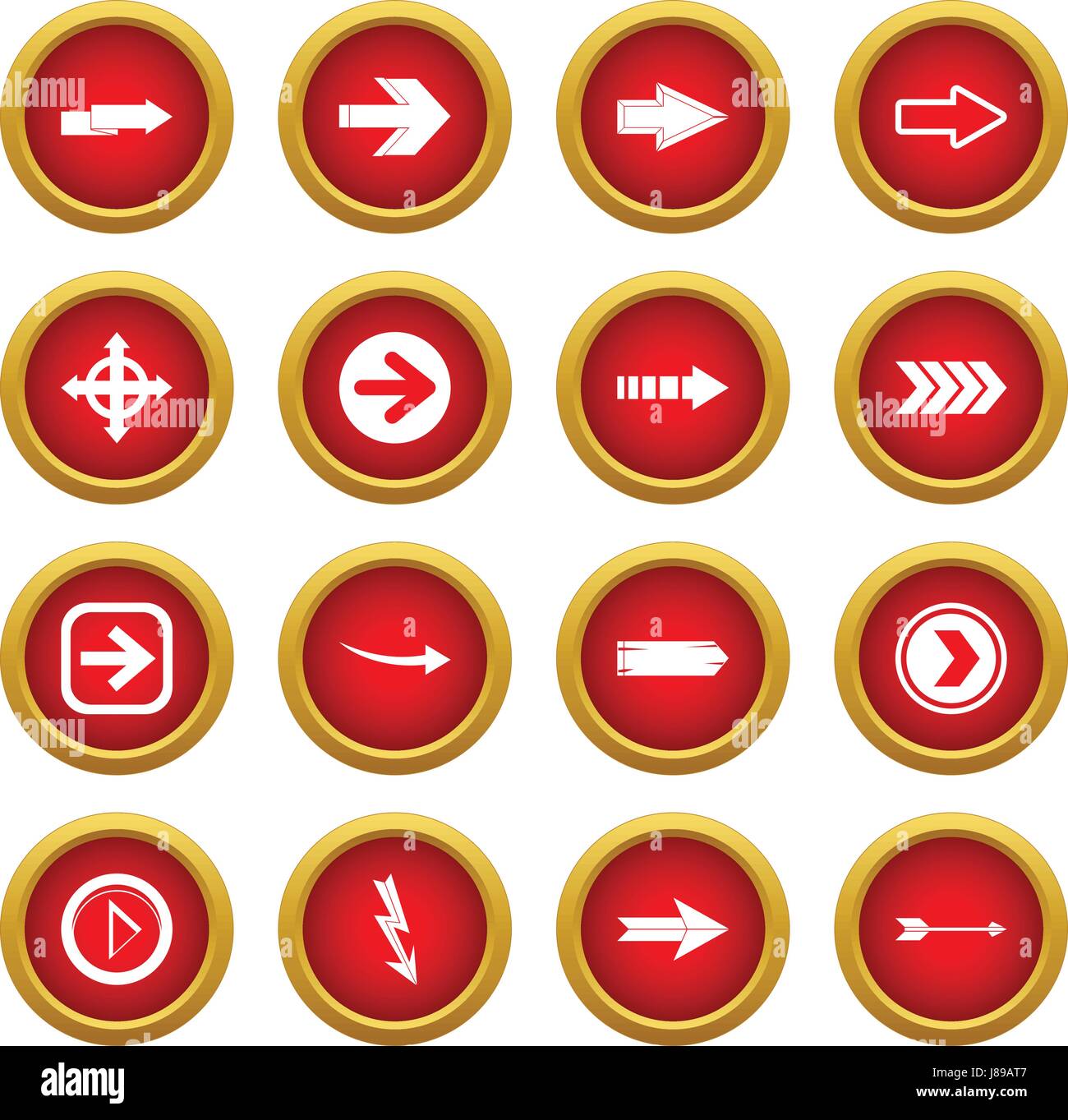 Arrow icon red circle set Stock Vector Image & Art - Alamy