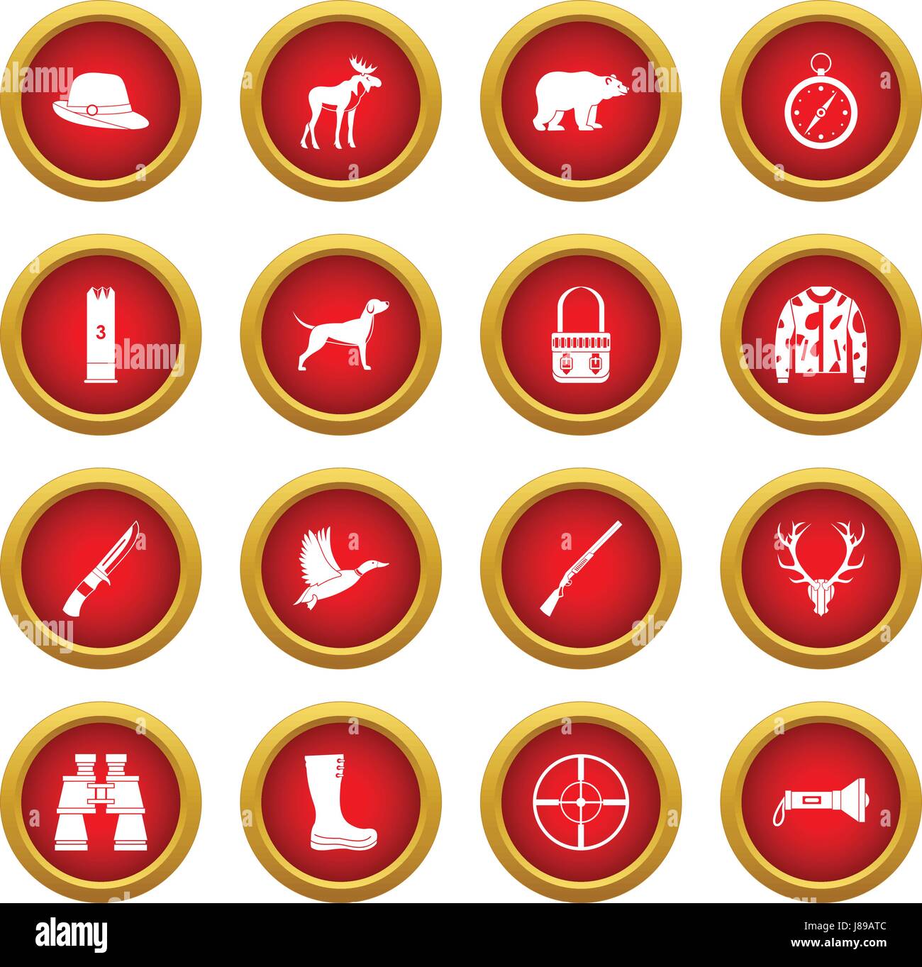 Hunting icon red circle set Stock Vector Image & Art - Alamy