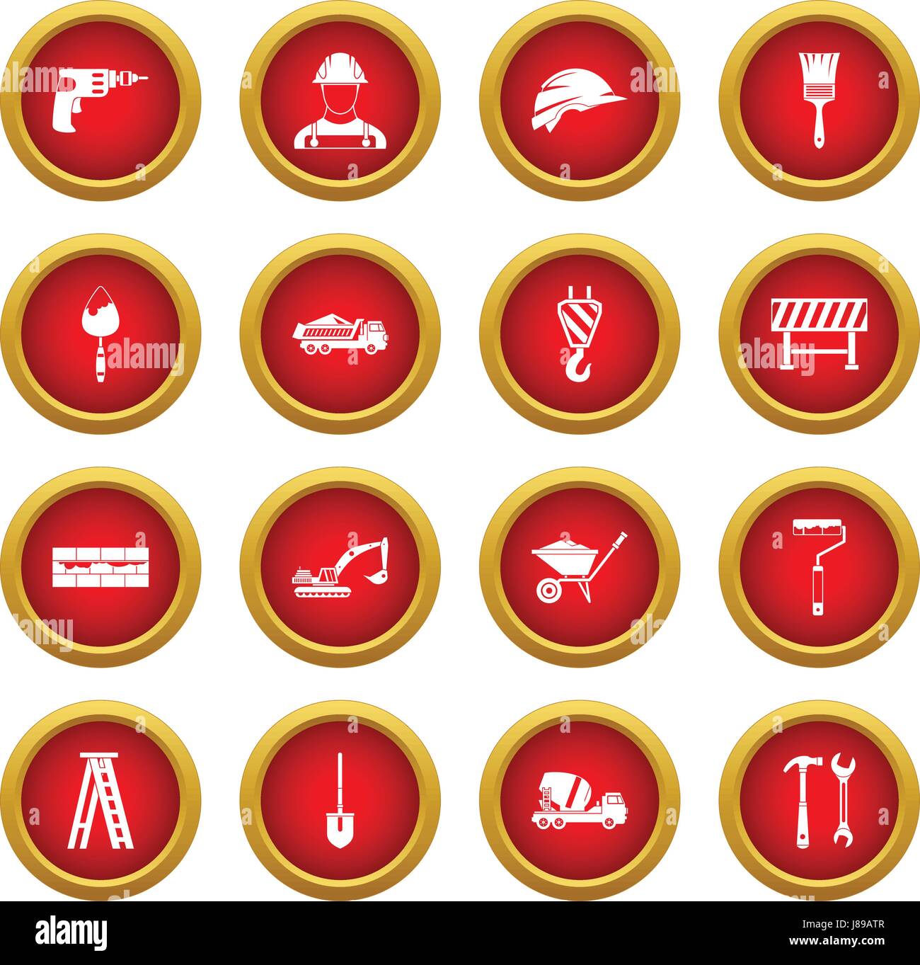 Construction icon red circle set Stock Vector Image & Art - Alamy