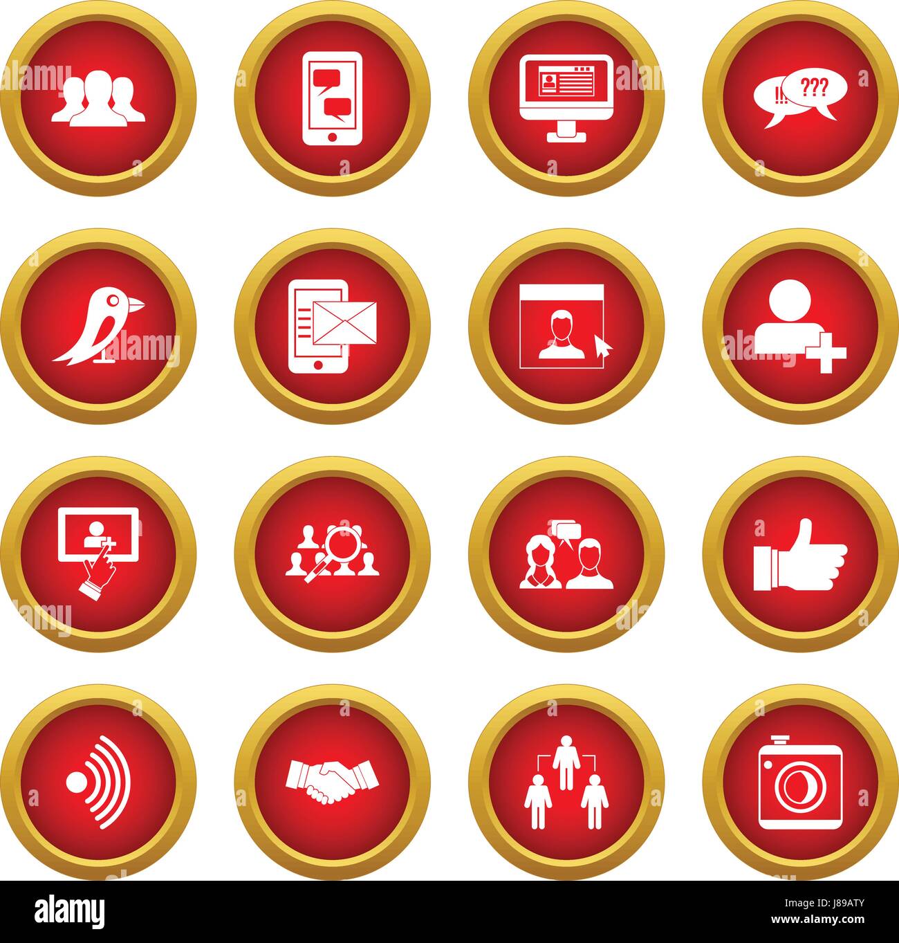Social network icon red circle set Stock Vector Image & Art - Alamy