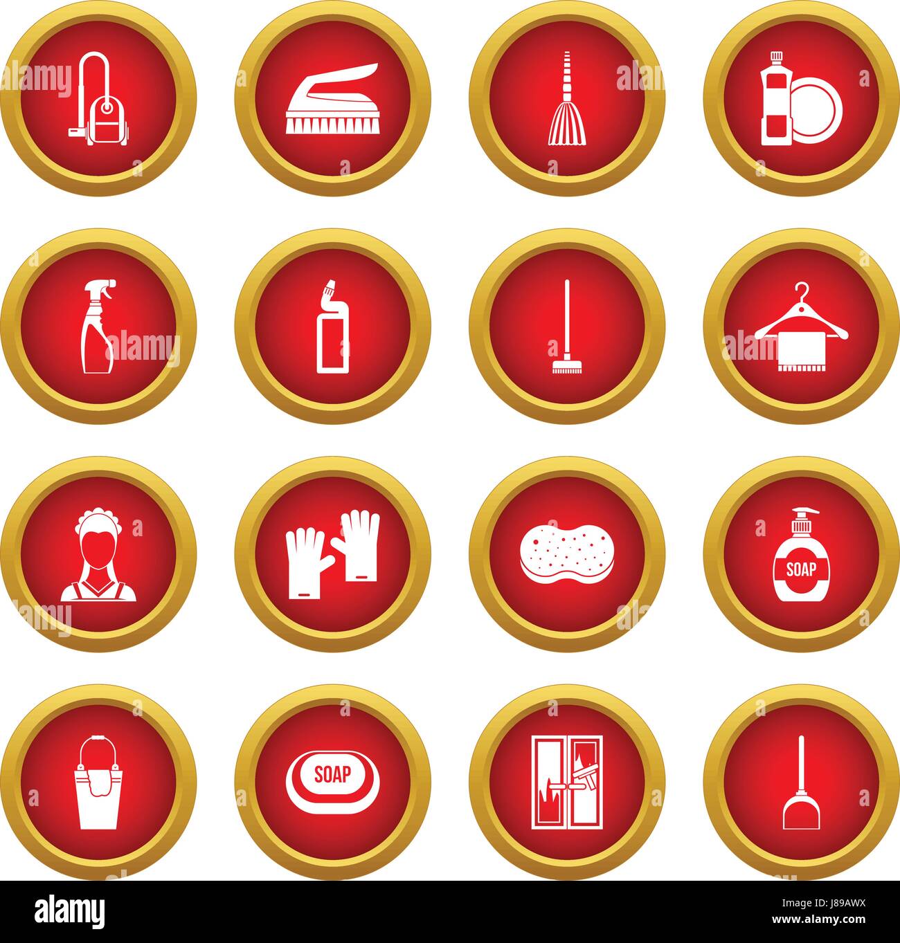 Broom bubble red icon Stock Vector Images - Alamy