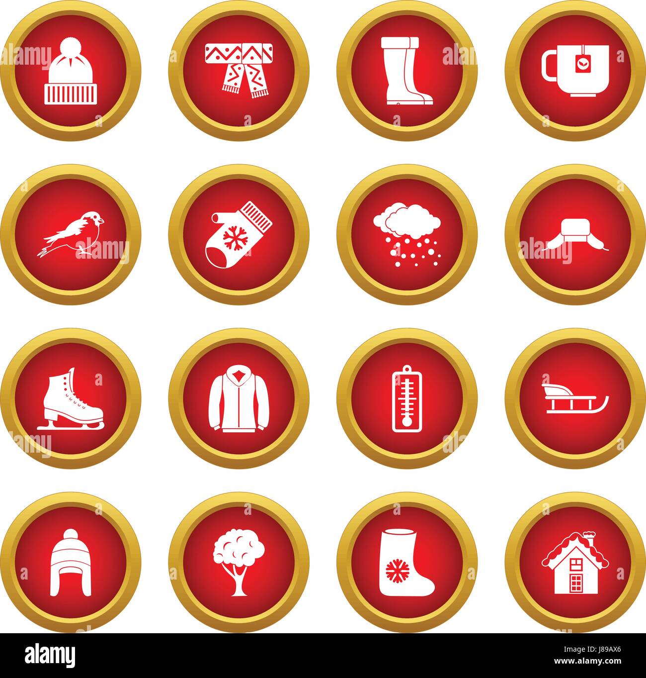 Winter icon red circle set Stock Vector Image & Art - Alamy