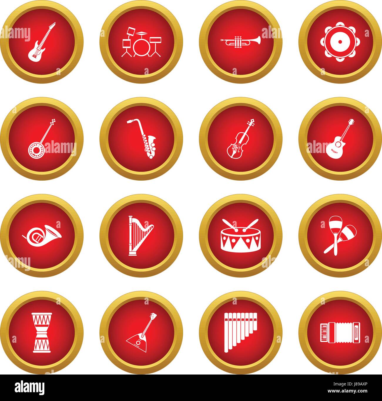 Musical instruments icon red circle set Stock Vector Image & Art - Alamy