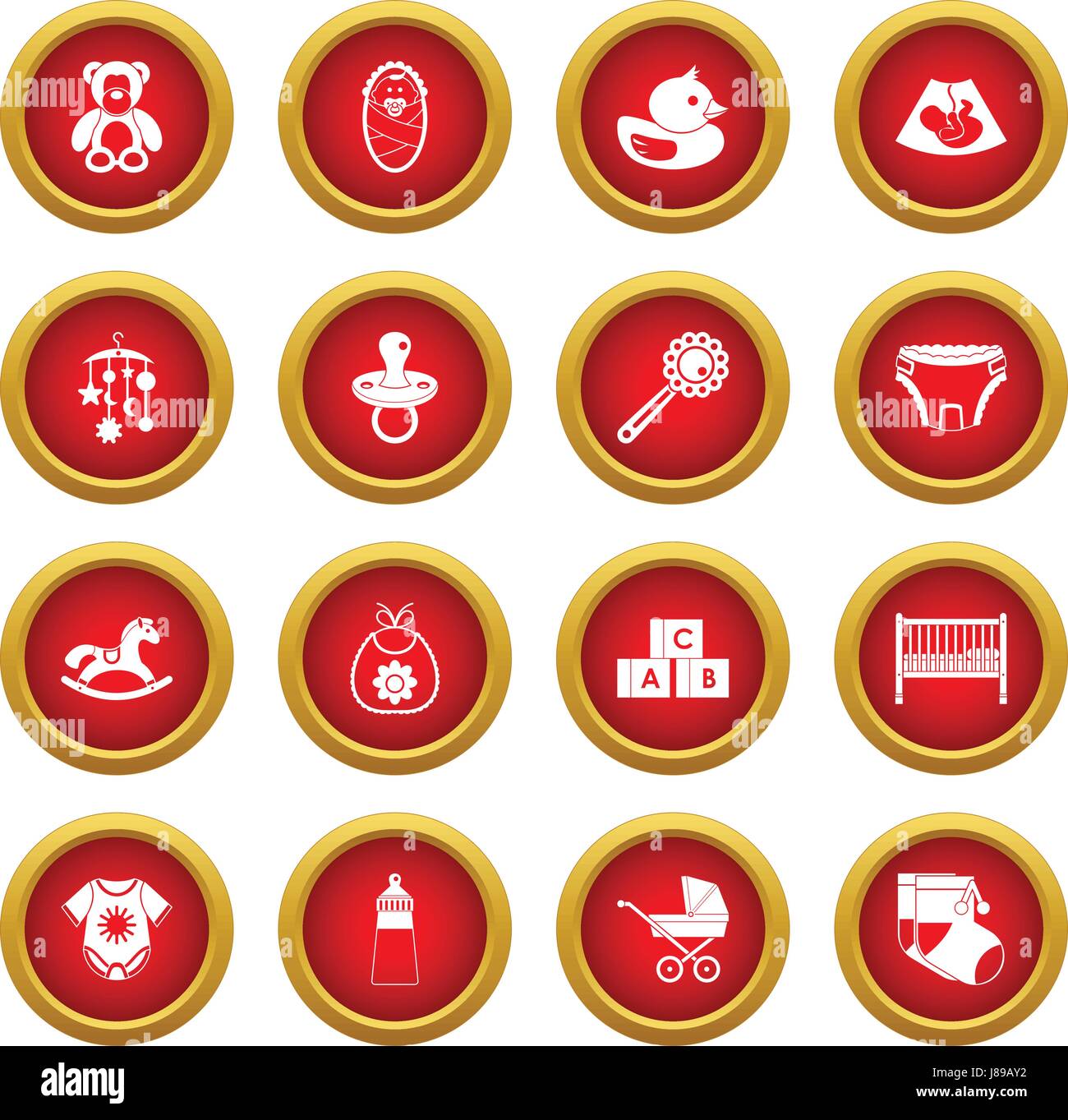 Newborn icon red circle set Stock Vector Image & Art - Alamy