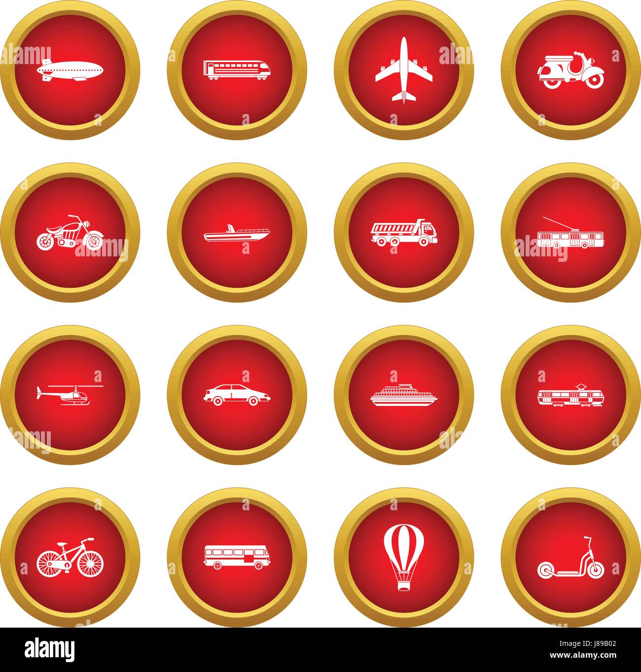Transportation icon red circle set Stock Vector Image & Art - Alamy