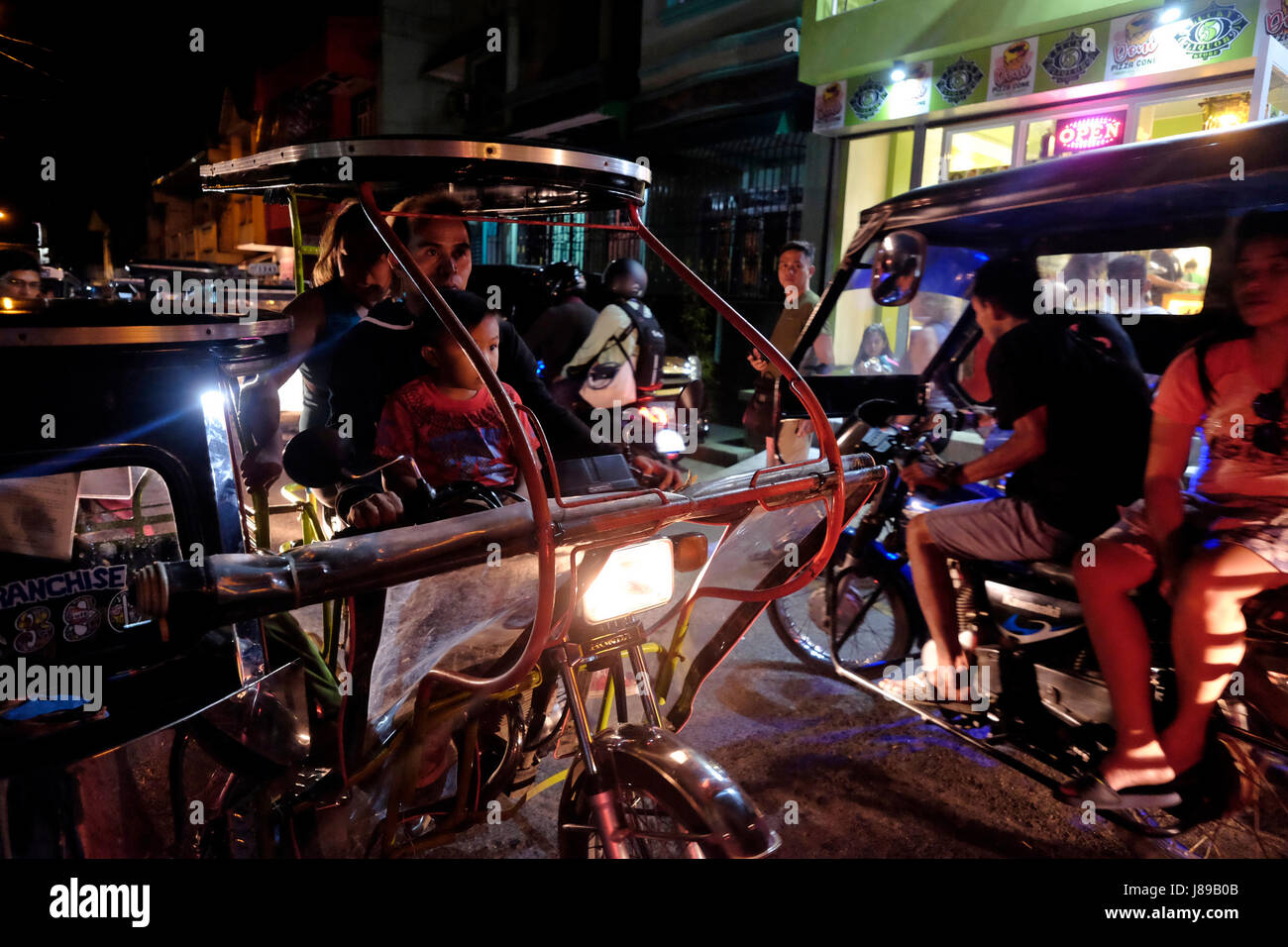 Street scene in the city of Lucban or Lukban located at the foot of ...