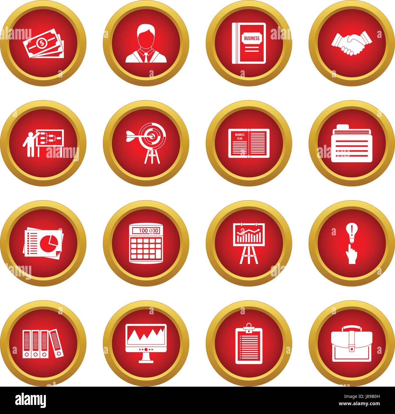 Business plan icon red circle set Stock Vector Image & Art - Alamy