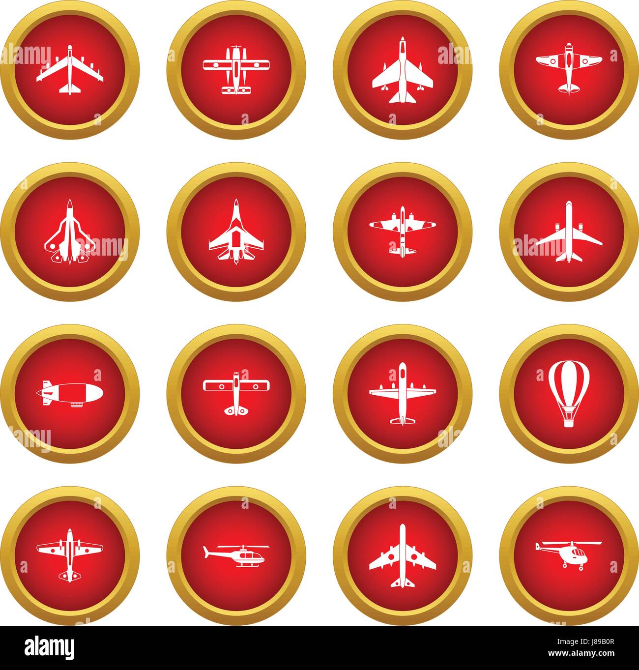Aviation icon red circle set Stock Vector Image & Art - Alamy