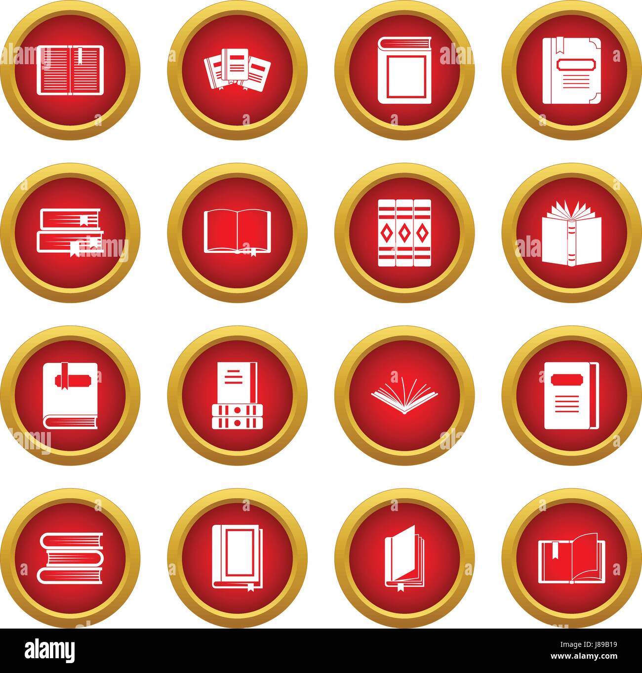 Books icon red circle set Stock Vector Image & Art - Alamy