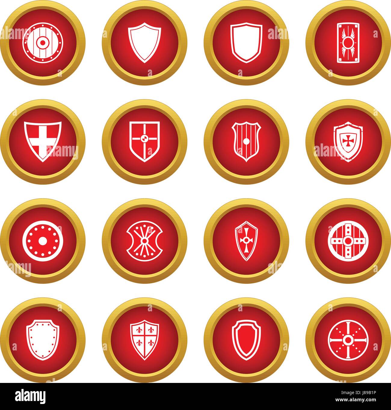 Shield frames icon red circle set Stock Vector Image & Art - Alamy