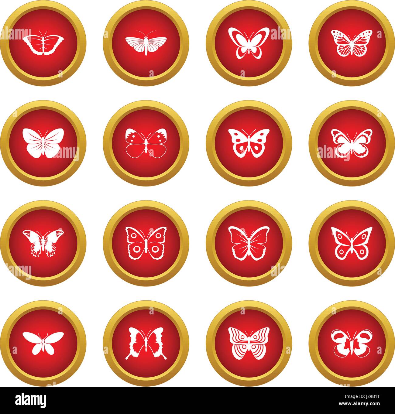 Butterfly icon red circle set Stock Vector Image & Art - Alamy
