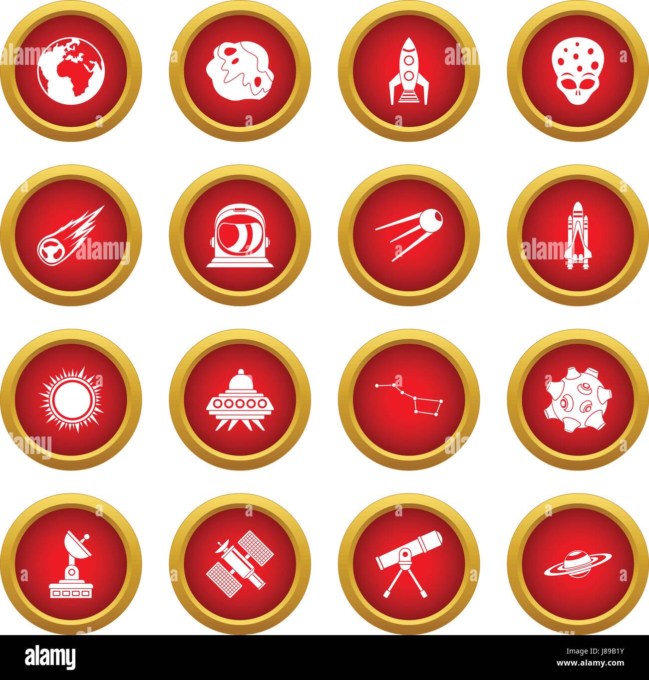 Space icon red circle set Stock Vector Image & Art - Alamy