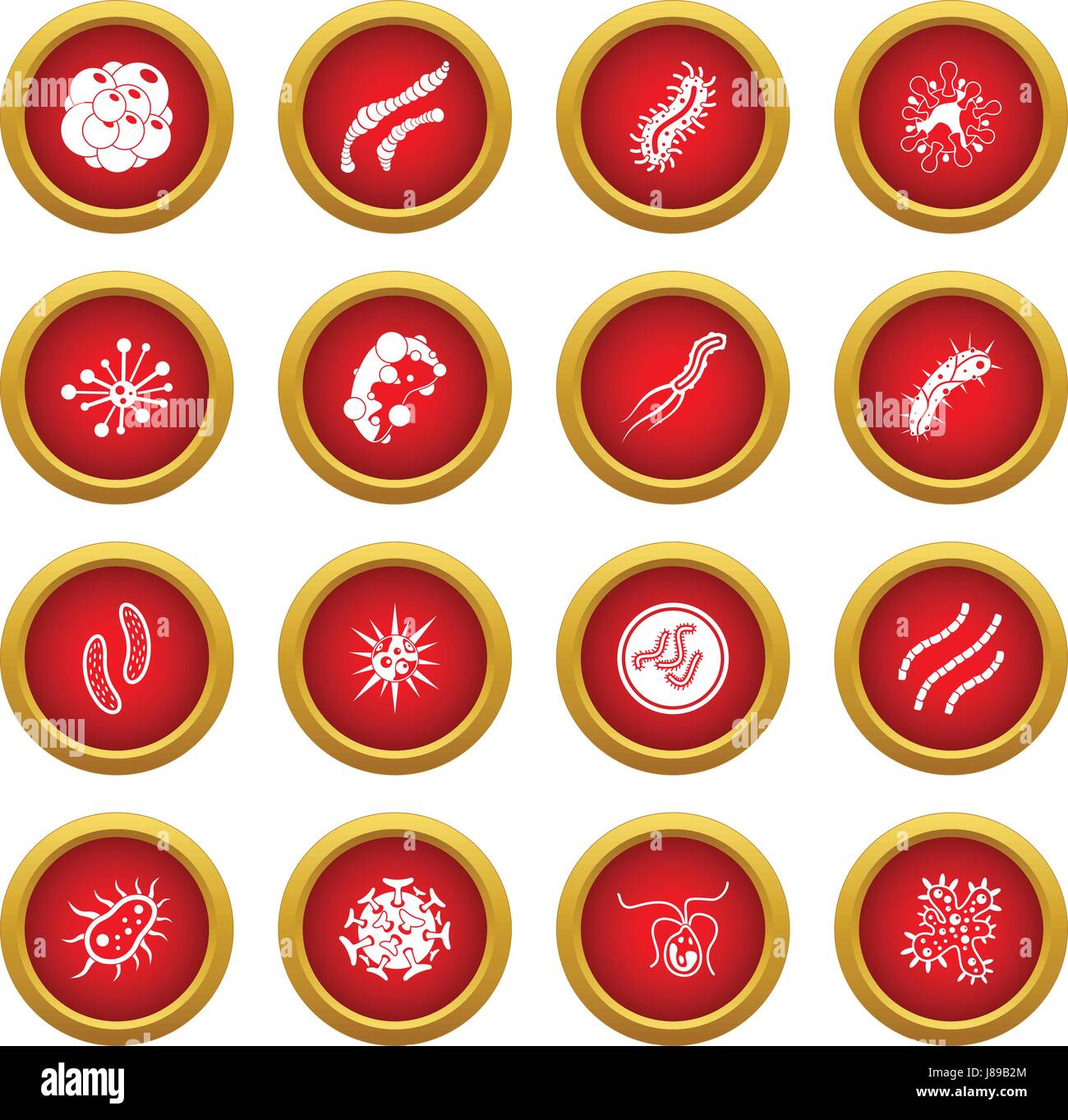 Virus bacteria icon red circle set Stock Vector Image & Art - Alamy