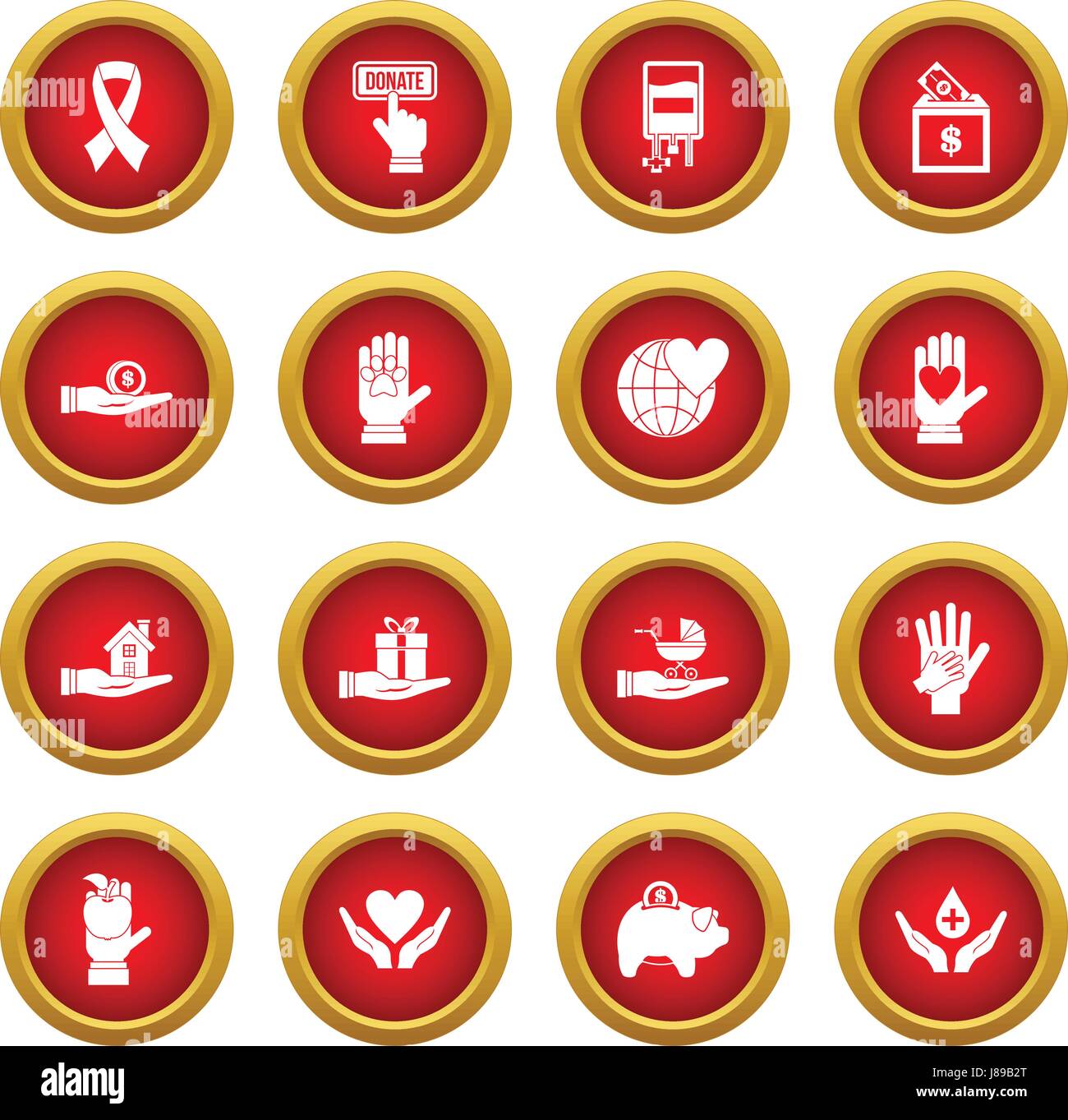 Charity icon red circle set Stock Vector Image & Art - Alamy